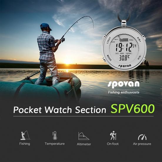 Compre Waterproof Fishing EL Stopwatch Men Backlight Altimeter Alarm ...