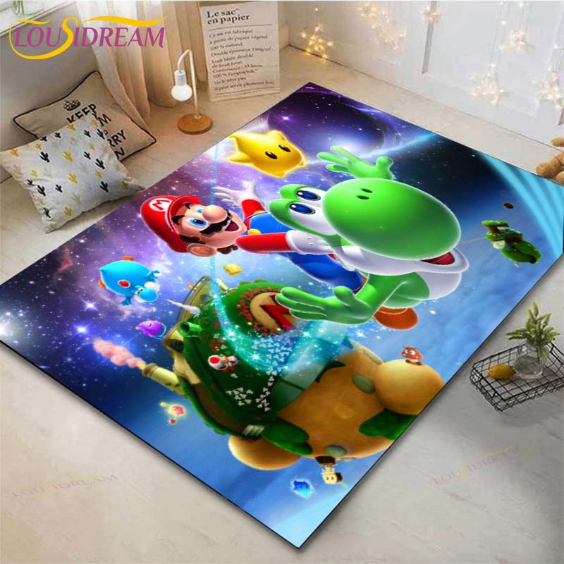 💰Kjøp Cartoon Mario Bros Carpets Kids Crawling Carpets Living Room Tea ...