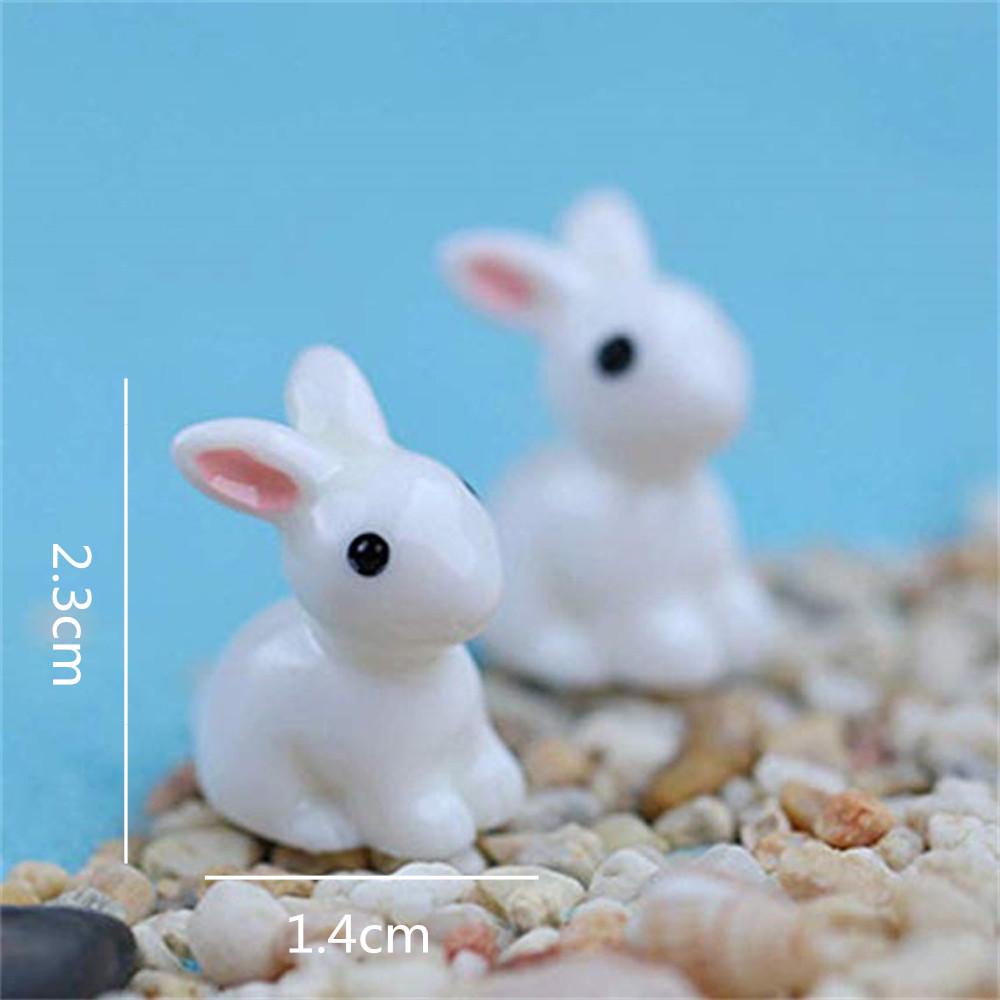 Buy 2Pcs Cute Rabbit Miniature Animal Figurine Resin Craft Mini ...