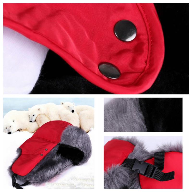 Buy Winter Hats Detachable Face Mask Thick Polyester Lint Cold Proof ...