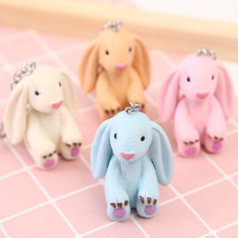 Buy 4Pcs Pink Blue Colorful Rabbit Keychain For Decorate Handbag Key ...