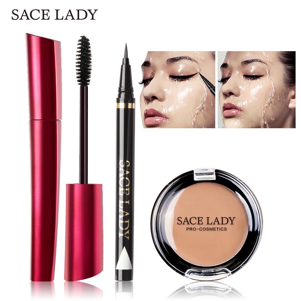 Buy SACE LADY Waterproof Set Mascara Eyeliner And Full Coverage Creamy ...
