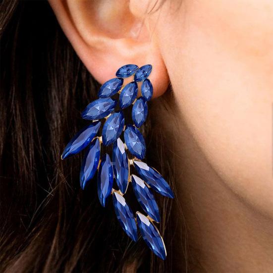 Cheap 1 Pair Big Wing Earrings Colored Rhinestone Exaggerated Elegant Luxury Hypoallergenic Women Girls Earrings Fashion Jewelry Gift Joom