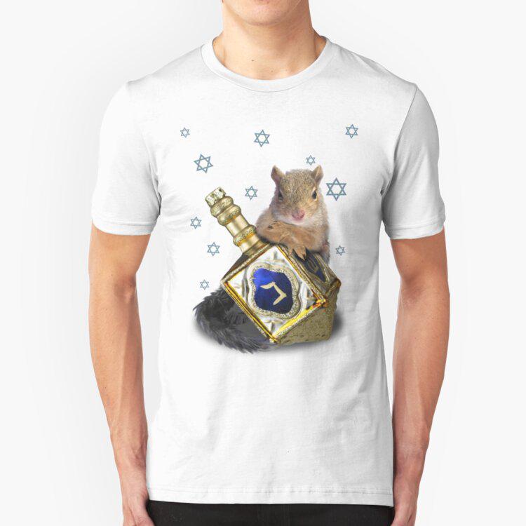 Buy Hanukkah Squirrel Cotton White Tees Summer Men T Shirts Male Casual ...