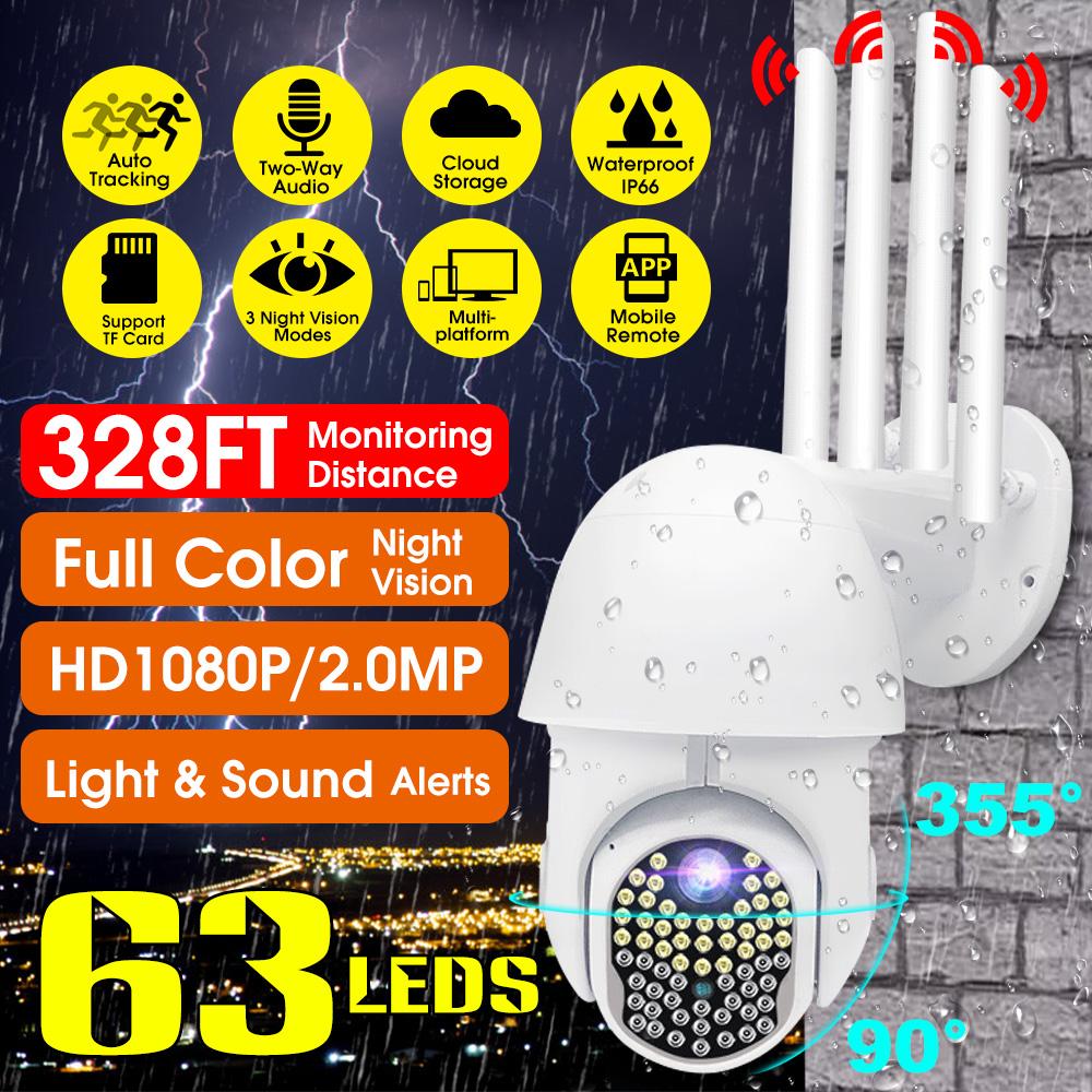 Buy 17/63LED IP Camera Onvif WiFi 2MP Wireless Speed Dome CCTV IR ...