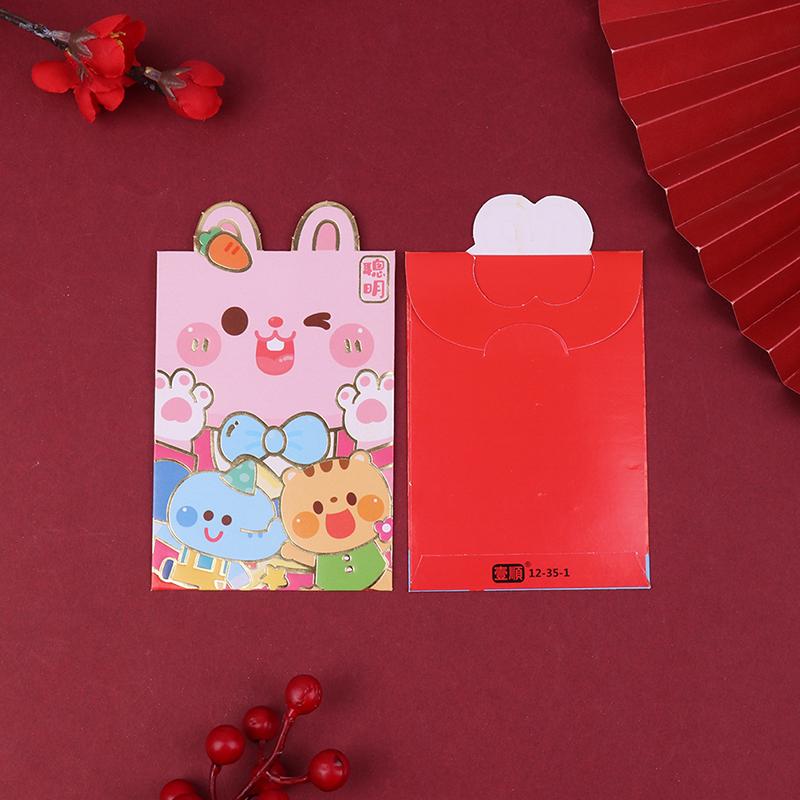 Buy 6Pcs 2023 New Year's Creative Red Envelope Cartoon Rabbit Red ...