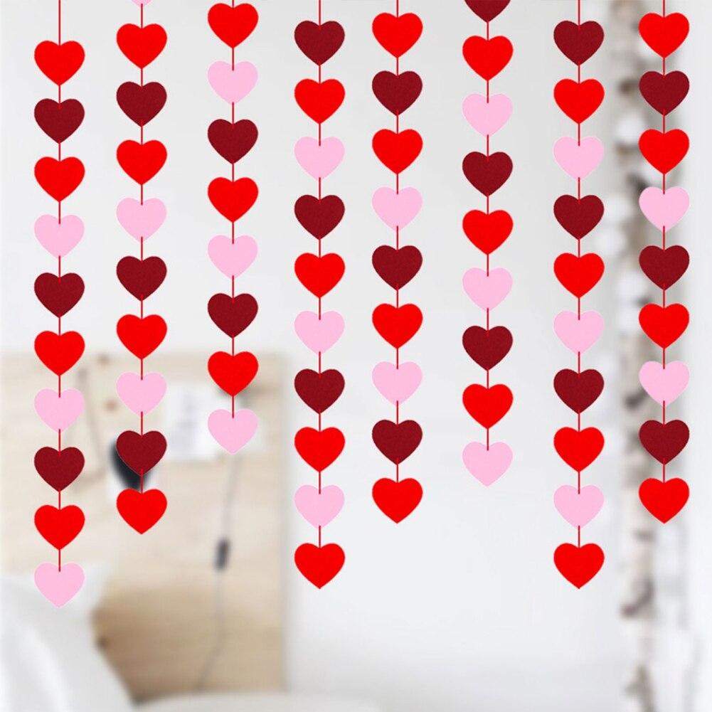 Buy 6pcs Heart-shaped Garlands Colorful Bunting Banner Pendant Home ...
