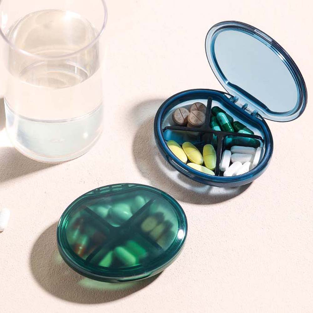 Buy Weekly Medicine Pill Box Mini Pill Case 4 Grids Pills Organizer ...