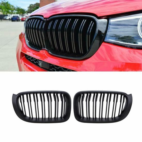 1Pair Auto Kidney Grilles Grills Matte Black 51117338571 51117338572 ...