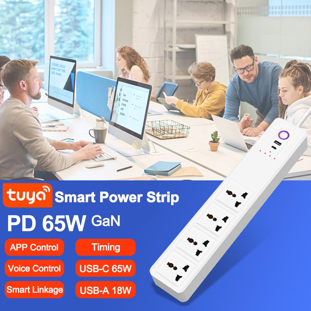 European Plug-in Power Board Extension Cable Socket PD65W GaN WiFi ...
