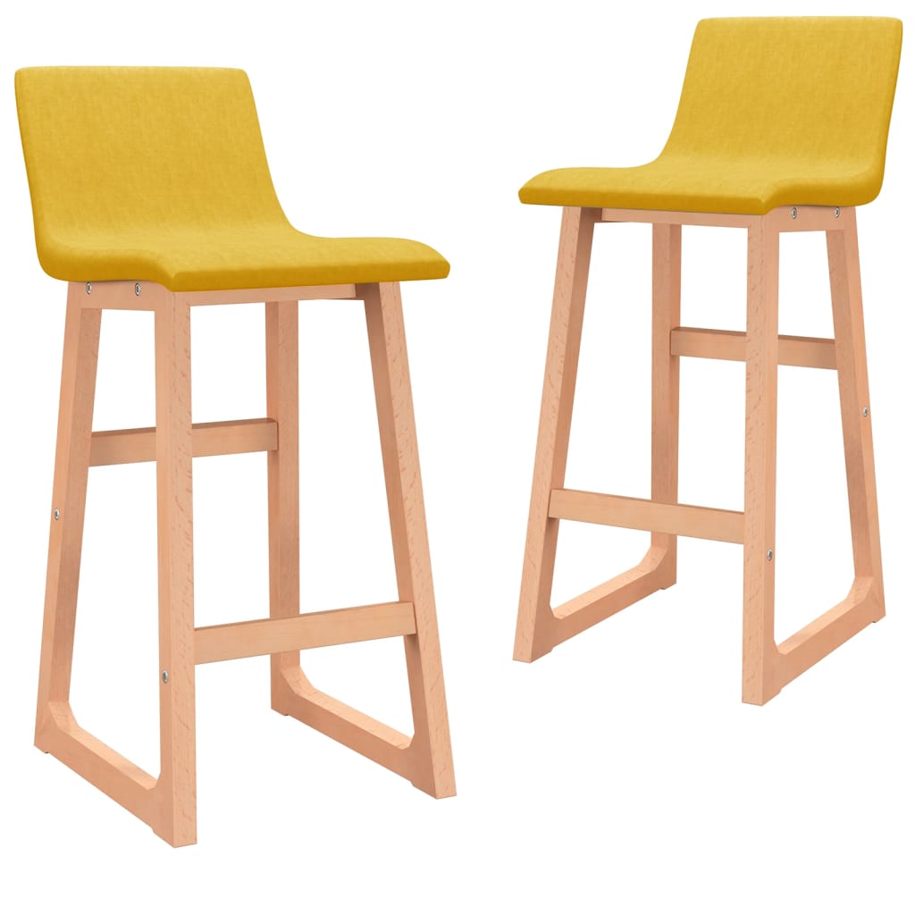 Buy lifeXL Kitchen stools 2 units mustard yellow fabric at affordable ...