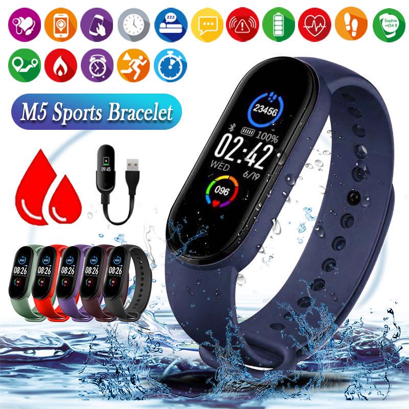 Buy M5 Smart Watches Men Women Heart Rate Monitor Blood Pressure ...