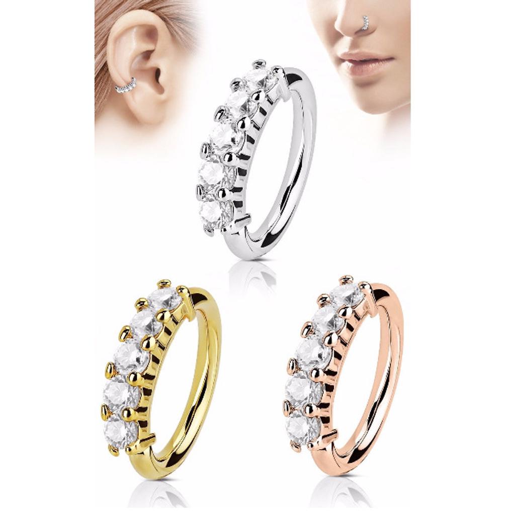2 PCS Zircon Copper Nose Ring Body Piercing Jewelry Nose Hoop uygun ...