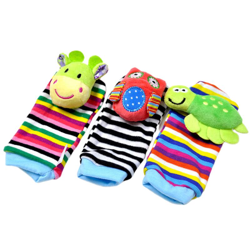 Buy 1 Pair Baby Grip Toy Infant Animal Rattle Sock Children Toy at ...