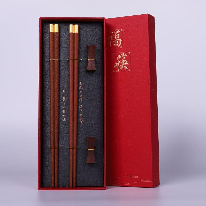 Buy 2 Pairs Chinese Chopsticks High Quality Premium Natural Red ...