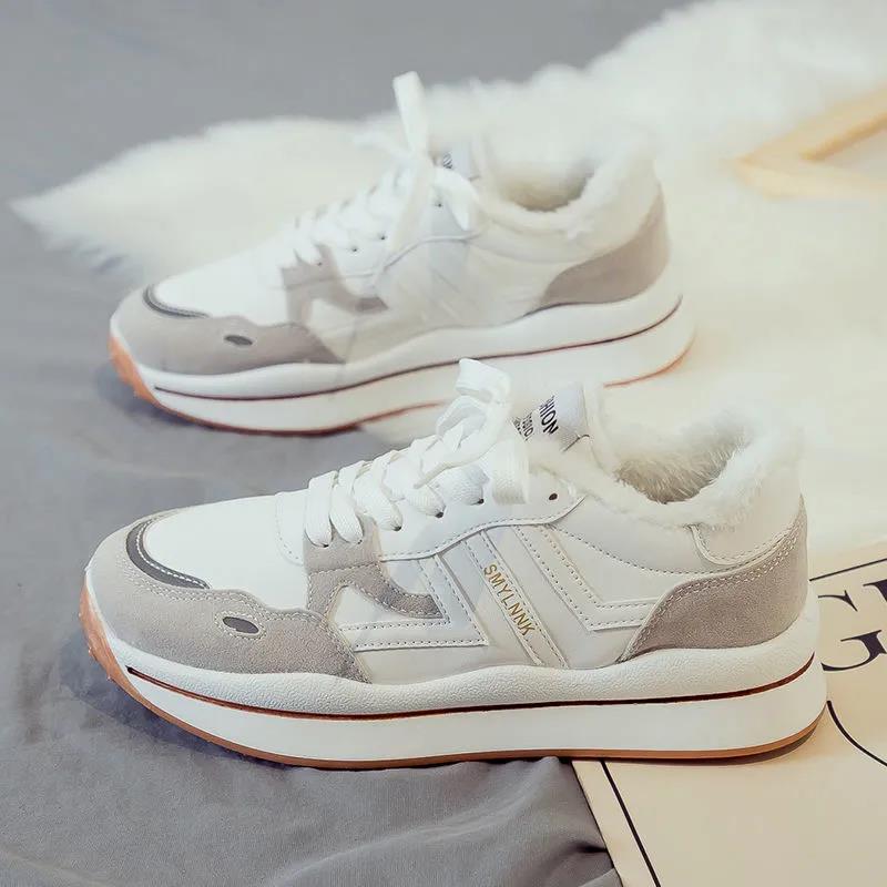 Buy Winter Plus Velvet Sports Shoes Female Hundred Casual Running Shoes ...