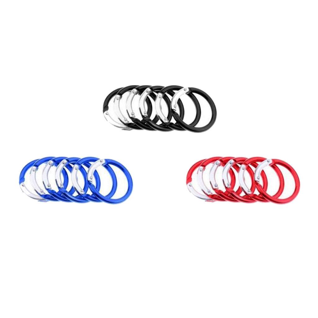 Buy 18 Pieces Round Aluminum Spring Snap Clip Hook Keychain Ring ...