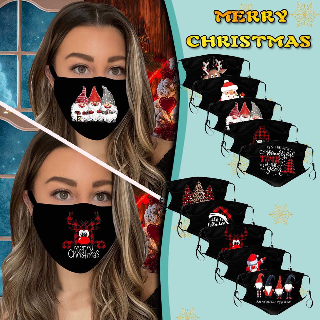 Buy 10pc Christmas Print Mouth Masks for Protection Face Mask Washable ...