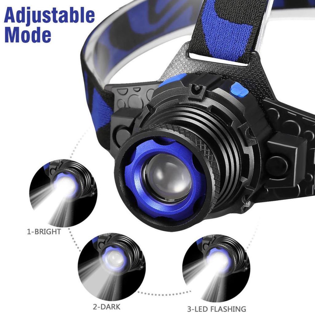 Buy Tactical Headlight Cree XM-L Rechargeable T6 LED Headlamp+Charger ...