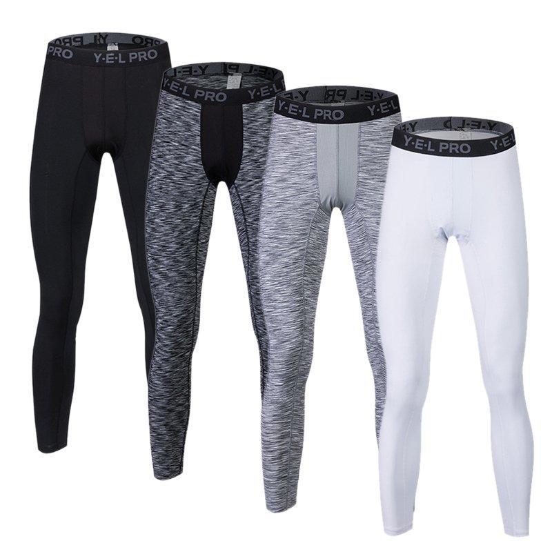 Buy Men Sports Running Compression Pants Gym Workout Base Layers ...