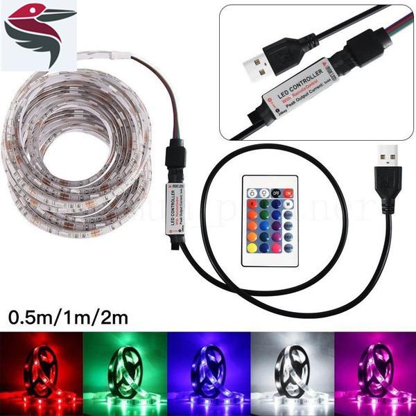 Buy 50-200CM USB LED Strip Light TV Back Lamp 5050RGB Colour Changing ...