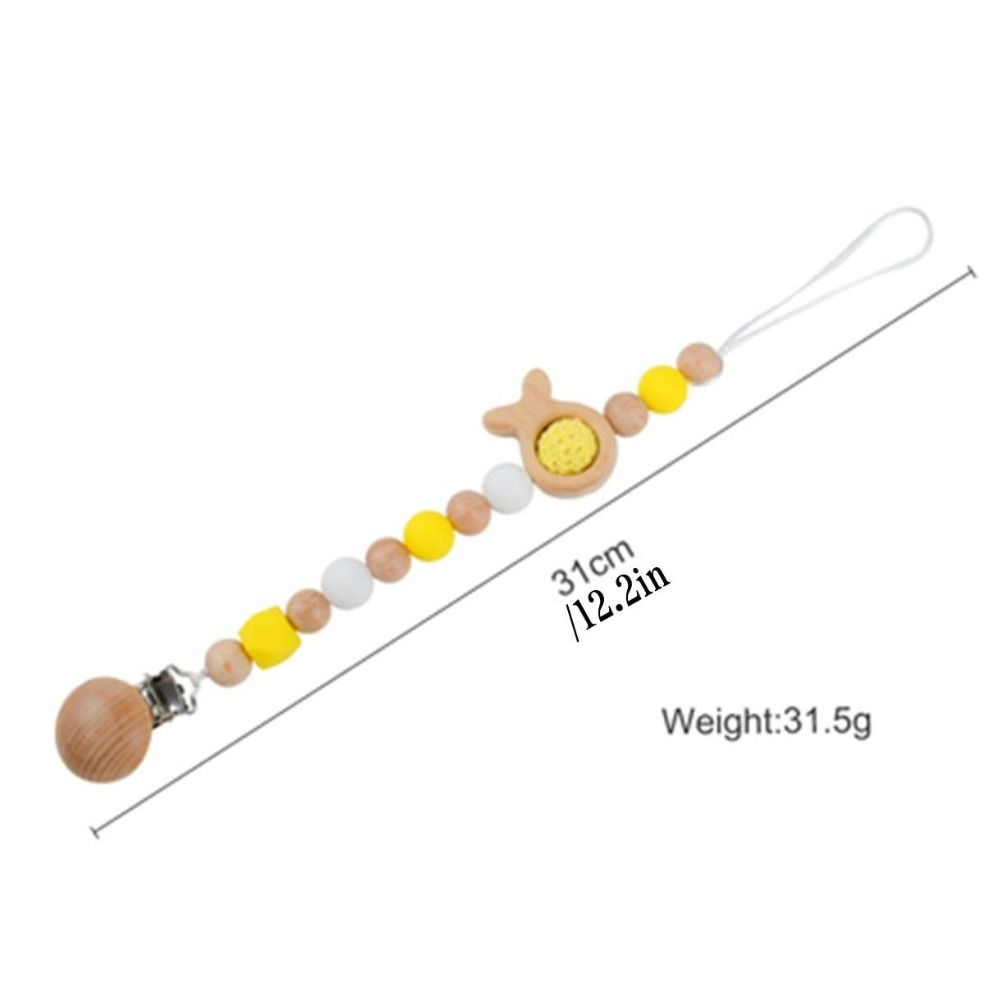 Beech Wood Bird Food Grade Pacifier Clips Chains Soother Holder Baby ...