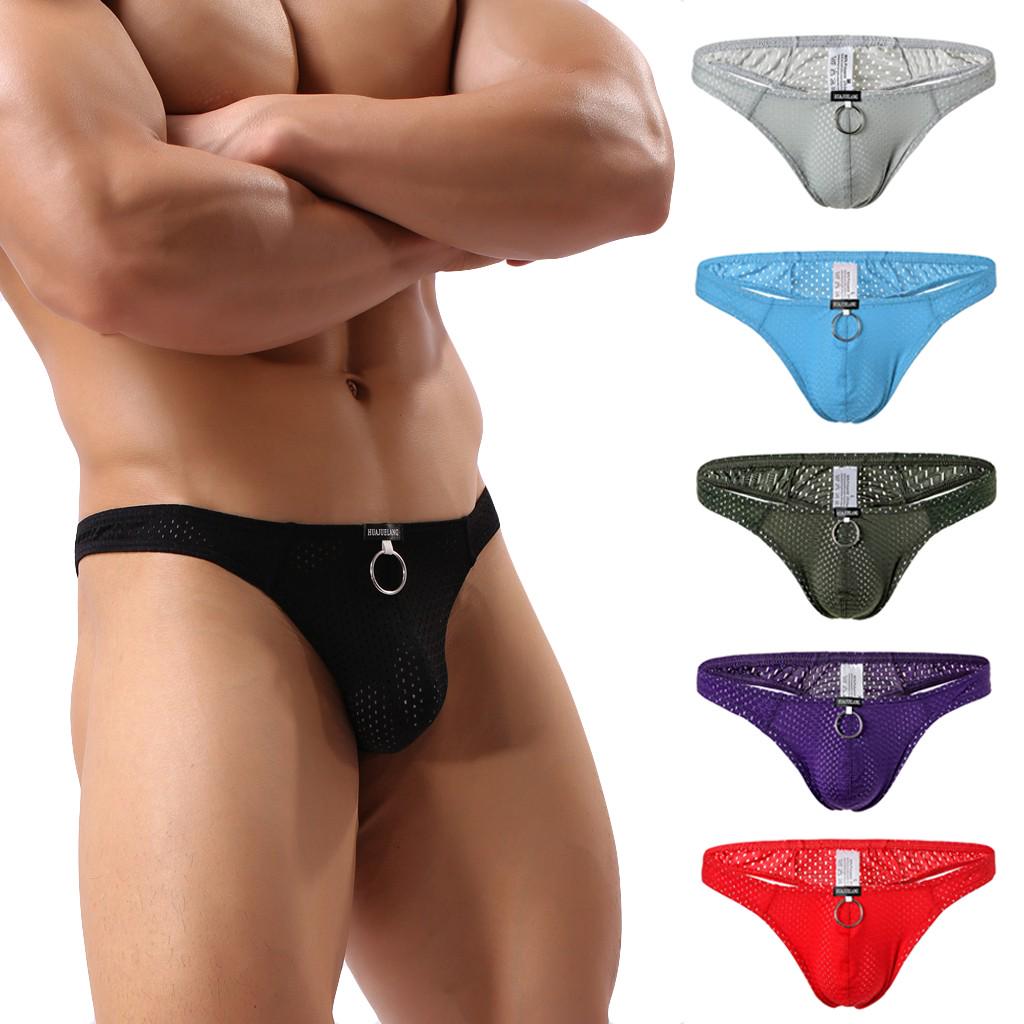 Mens Mesh Low Waist Underwear Soft Breathable Knickers Short Sexy