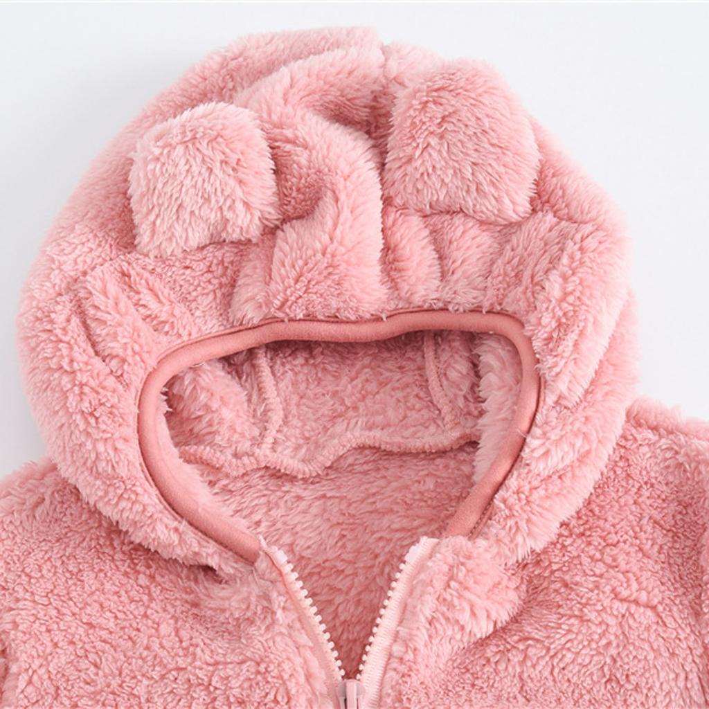 Buy Infant And Toddler Bear Ears Cute Jacket Solid Color Hoodie Jacket ...