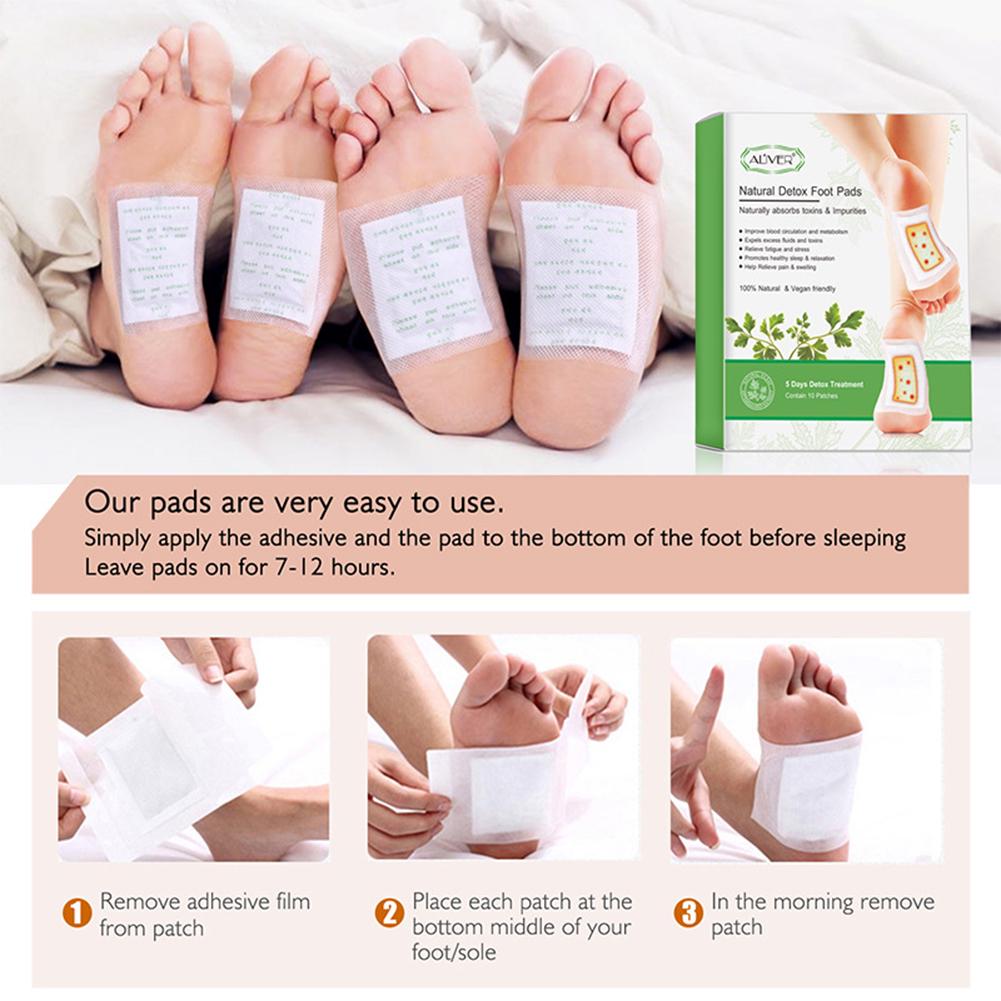 Buy Beauty 10 Pcs Detox Foot Patches Pads Body Toxins Feet Slimming ...