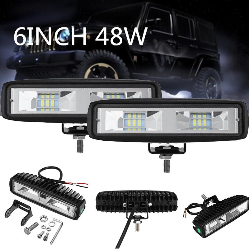 6 Inch 48W 16LED Driving Light Flood Bar Lamp Light Bar Work Light Led ...
