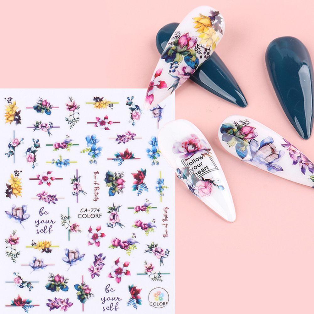 Buy Wraps Slider decals Spring Theme Nails Decals DIY Nail Art 3D Nail ...