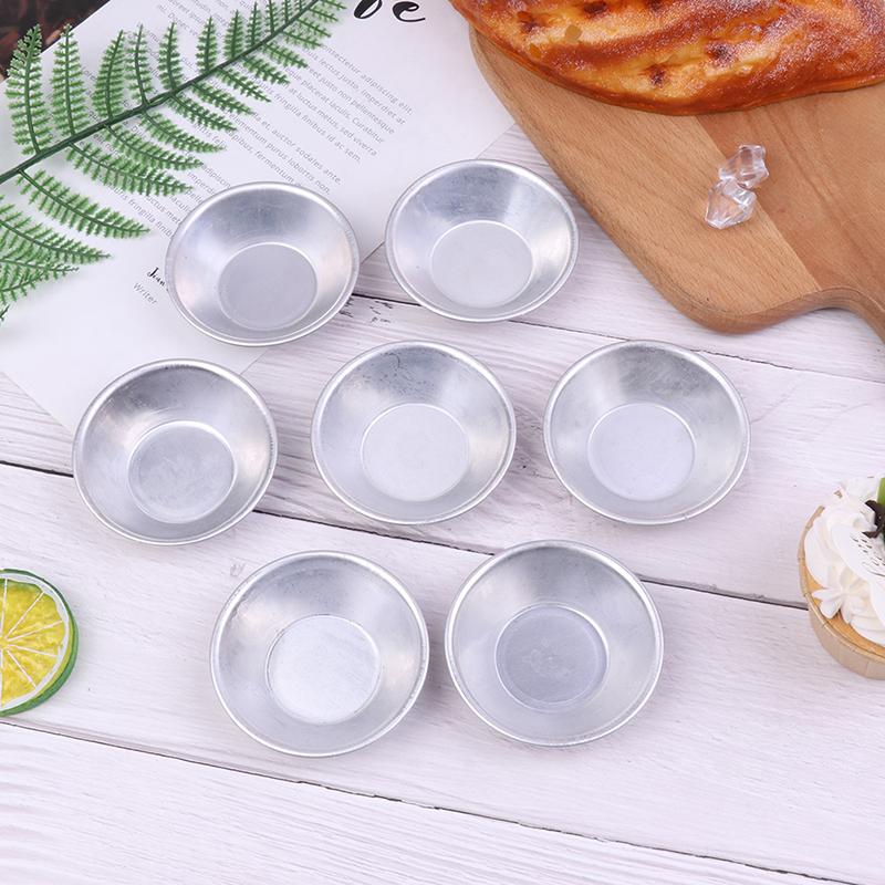 Buy 10Pcs Round Tart Mold Aluminum Alloy Egg Tart Cup Cupcake Cakes ...
