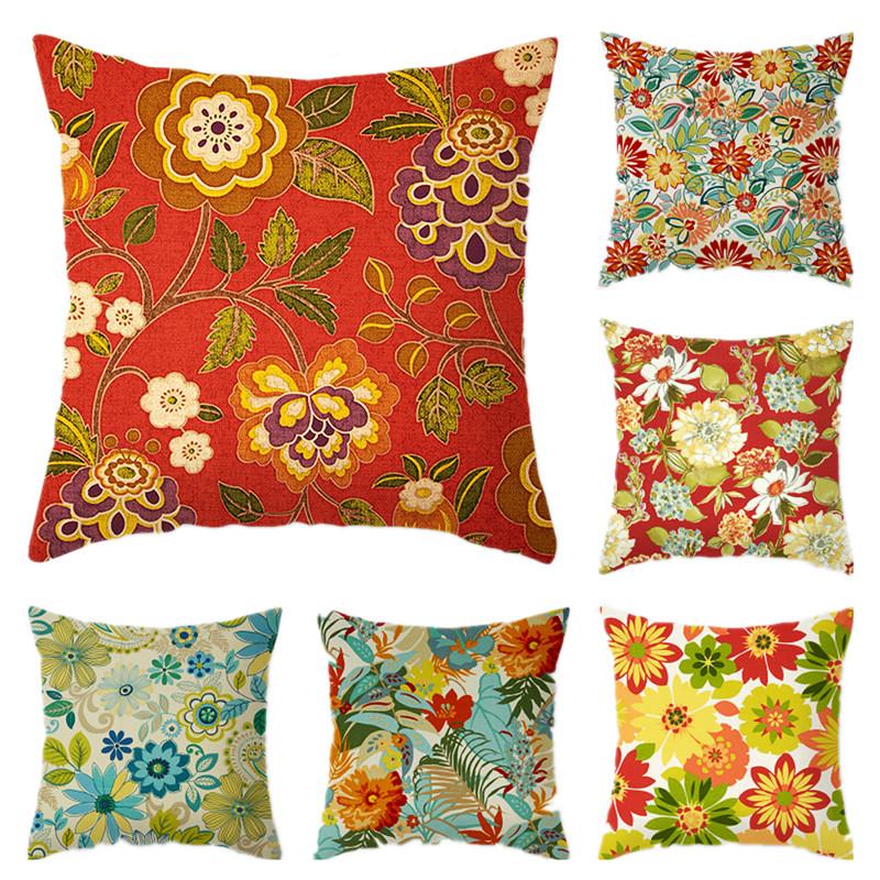 Buy Tropical Plant Floral Cushion Cover European Classical Style ...