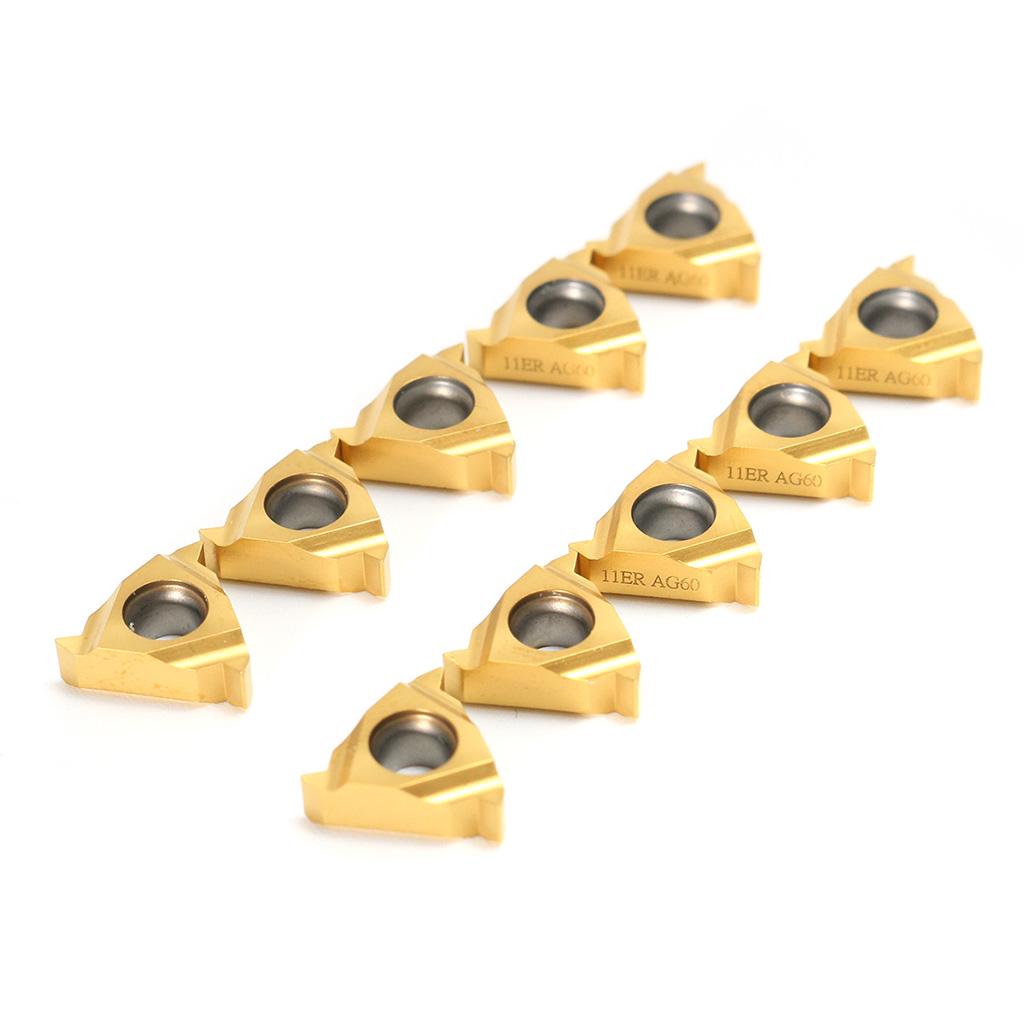 Buy 10pcs 1/4'' 11ER A60 Carbide Insert Blade for CNC Lathe Cutting ...