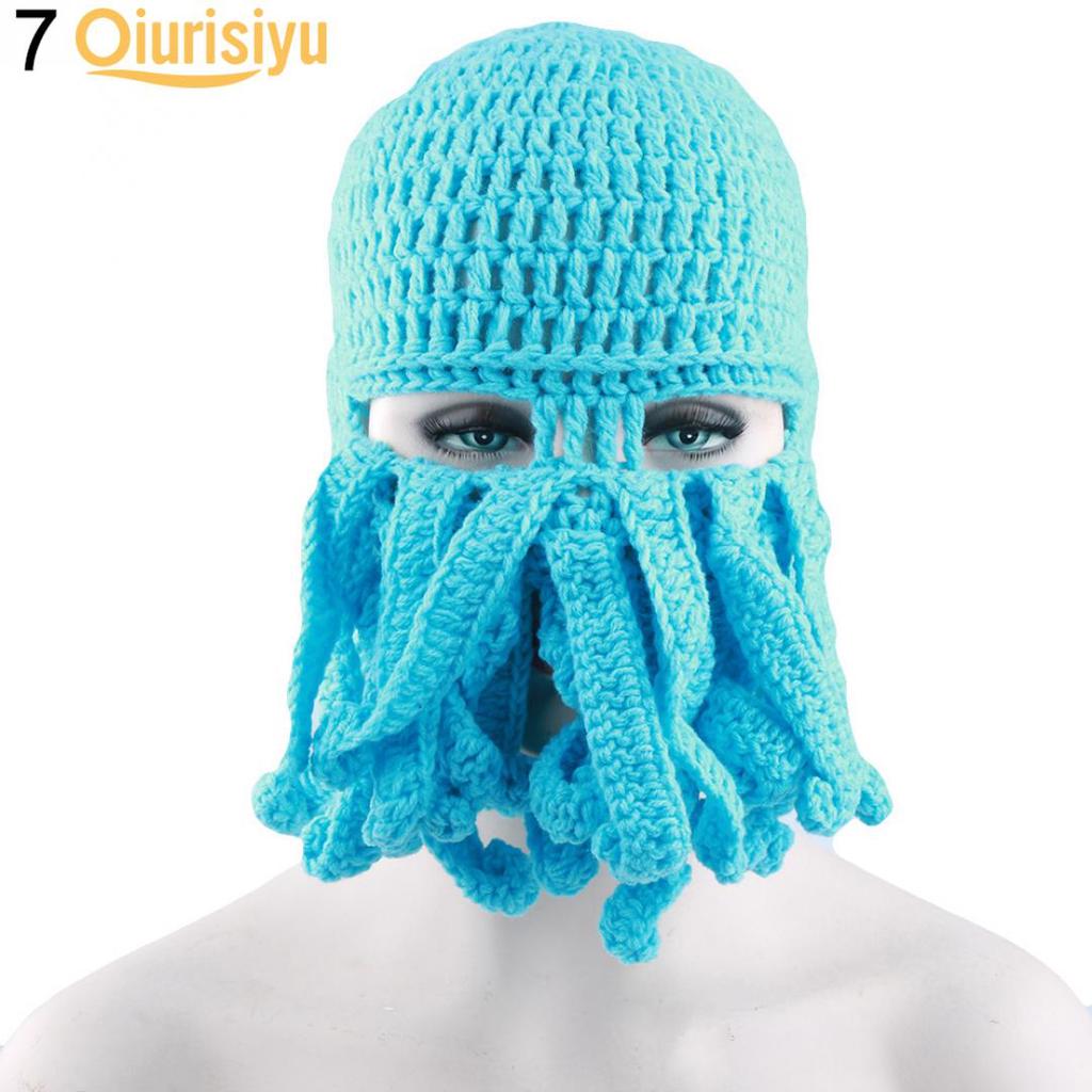 Buy Unisex Octopus Knitting Wool Hat Winter Warm Windproof Ski Mask at ...