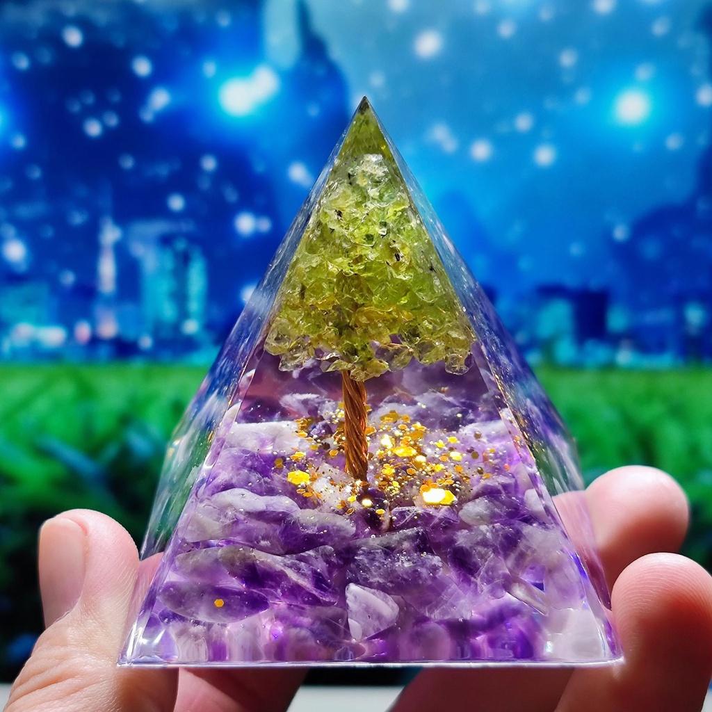 Koop Tree of Life Orgonite Pyramid Mold Amethyst Peridot Healing ...