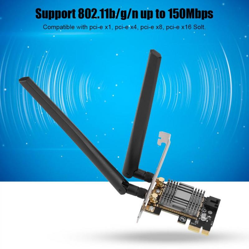 Atheros AR5B225 için 150Mbps PCI-E Masaüstü PC kablosuz ağ kartı ...