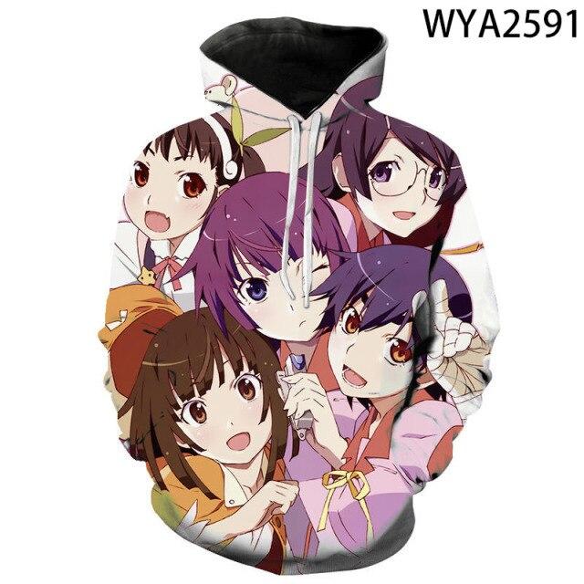 Cheap Fashion Japan Anime Monogatari Clothes 3d Print Men Women Long ...