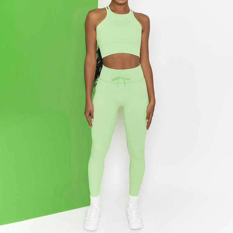 Cheap Nessaj Women Seamless Yoga Suit High Stretchy Workout Sport Set Candy Color Sports Bra ...