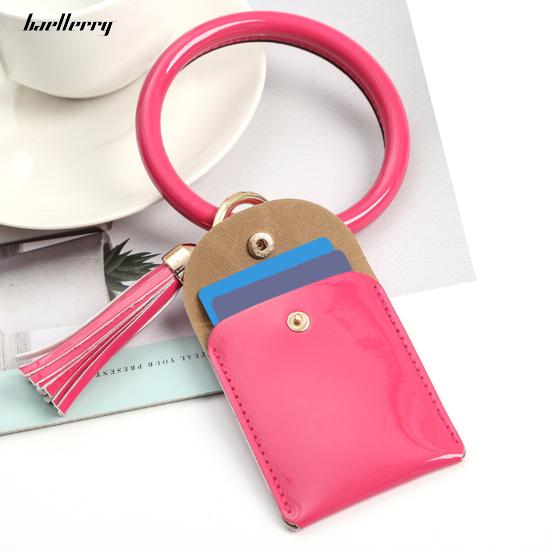 Buy Mini Purse Bright Leather Women Faux Tassel Key Chain Coin Fashion ...