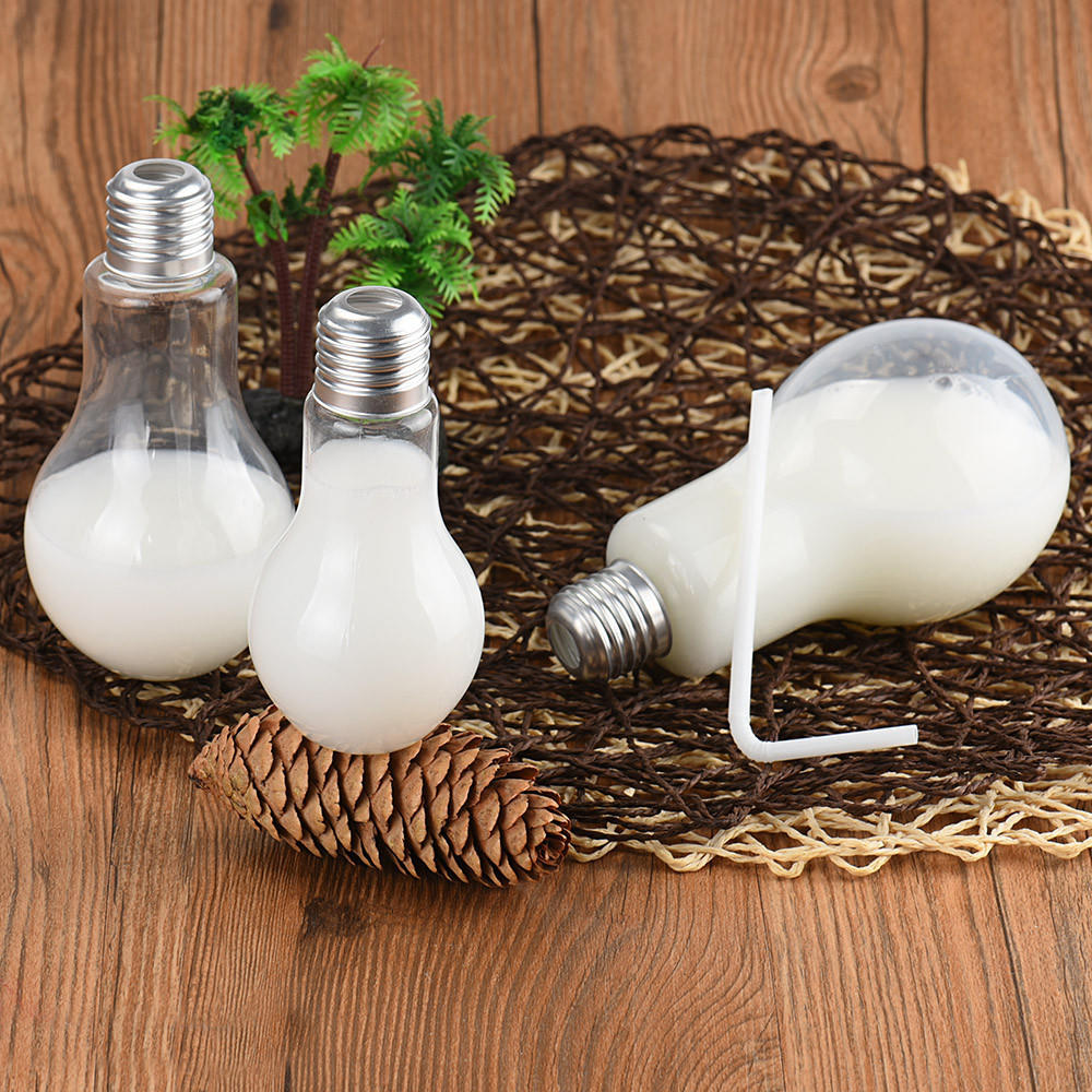 Summer Bulb Water Bottle Brief Cute Milk Juice Light Bulbs Cup Leak ...