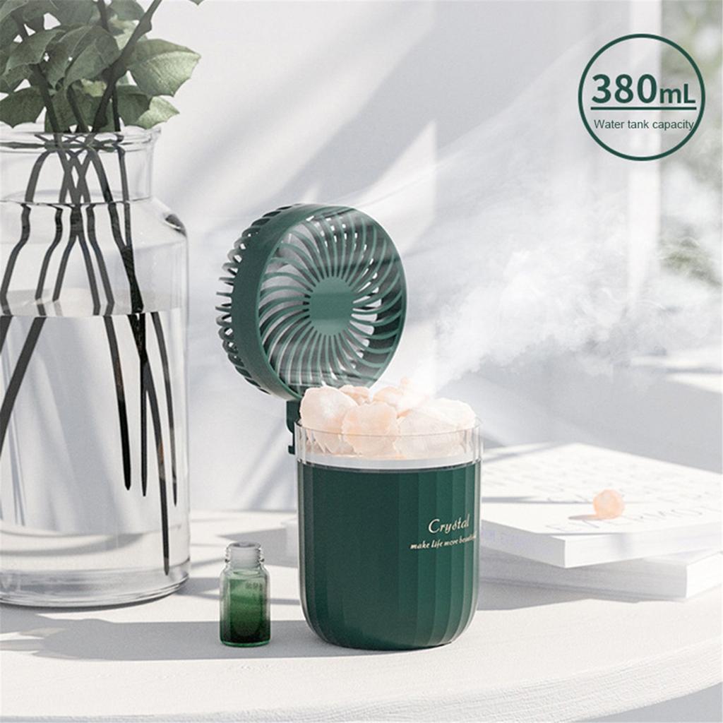Portable USB Aromatheraphy Humidifier With Adjustable Fan Warm Light ...