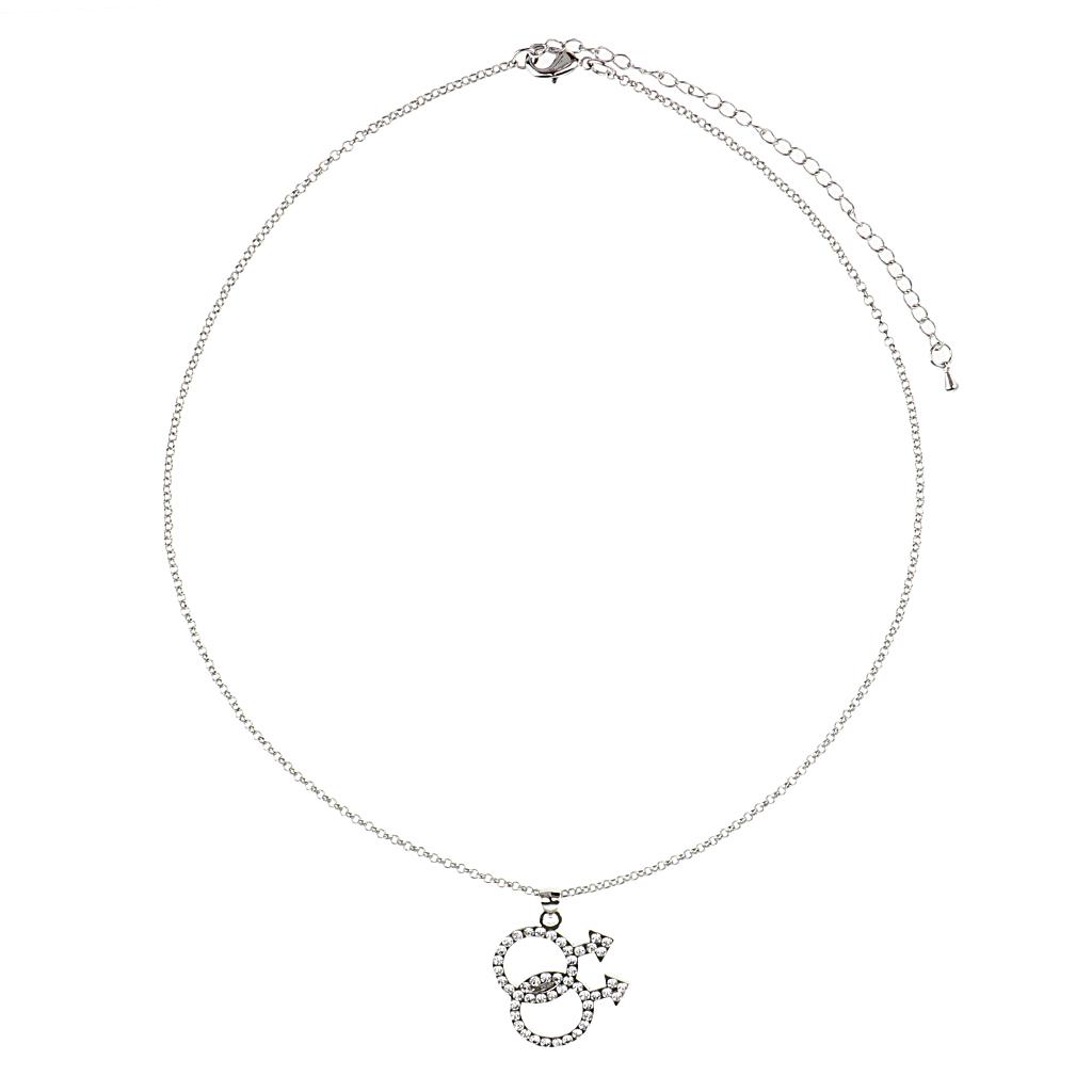 Buy Crystal Double Male Symbol Pendant Necklace Chain LGBT Gay Pride ...