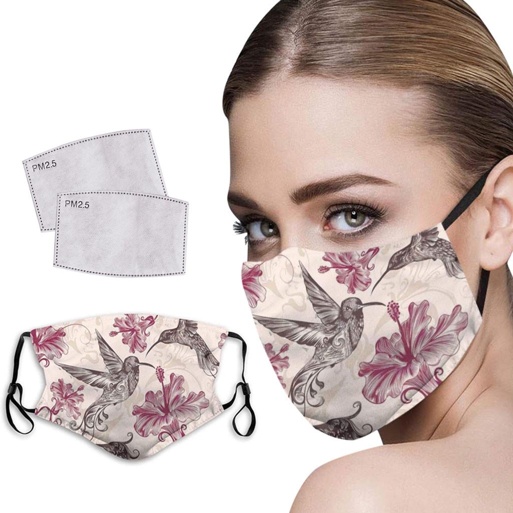 Sawei Adults Floral Bird Printed Outdoor Reusable Washable Breathable ...