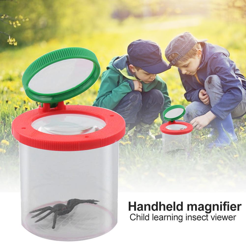 Kids Cylindrical Crawler Spider Insect Box Magnifying Glass Magnifier ...