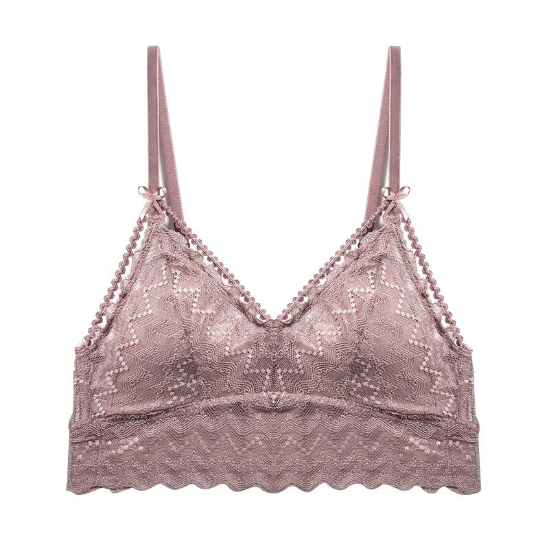 Women Sexy French Style Longline Lace Bra Triangle Cup Bralette Top ...
