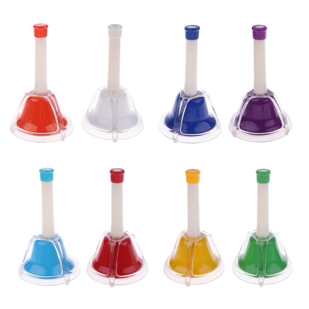 Buy Hand Bell Set 8 Note Diatonic Metal Bells for Children Kids Musical ...
