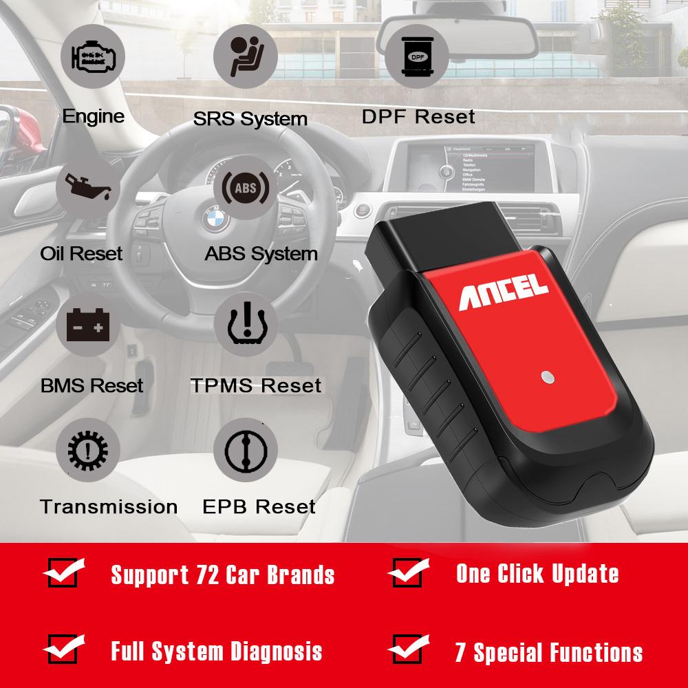 Buy Ancel X5 WiFi OBD2 Scanner Full System Code Reader for Windows ...