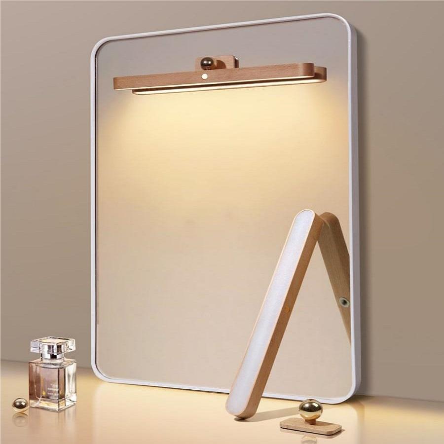 Satın alın USB Magnetic Charging Wooden Mirror Front Fill Light LED ...