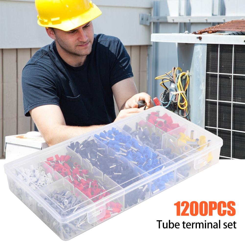 Buy 1200pcs Tubular Terminal Wire Connection Crimp Insulated Tube ...